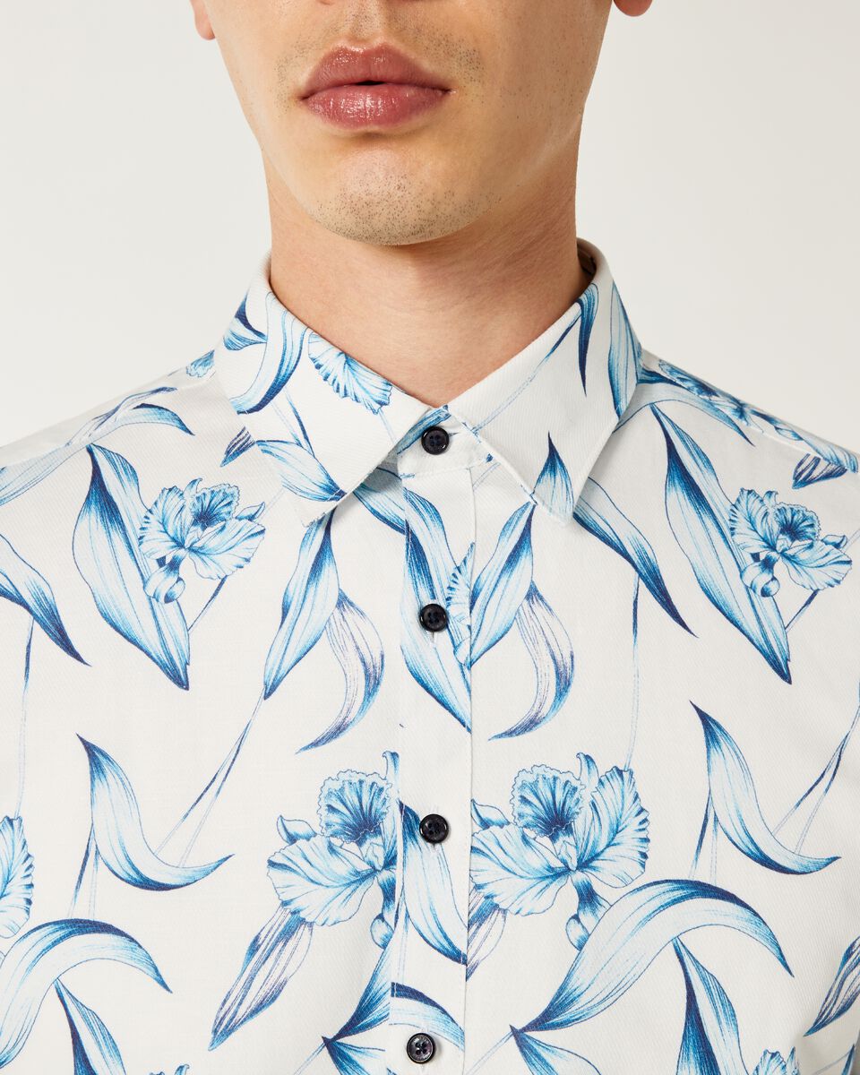 Short Sleeve Floral Shirt Whtblu Short Sleeve Floral Shirt Shirts Politix